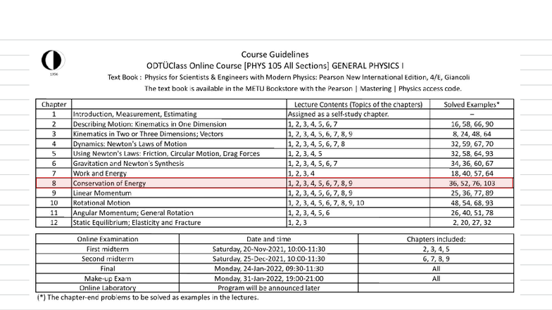 Chapter 8 - Conservation of Energy (Physics 101) - Studocu