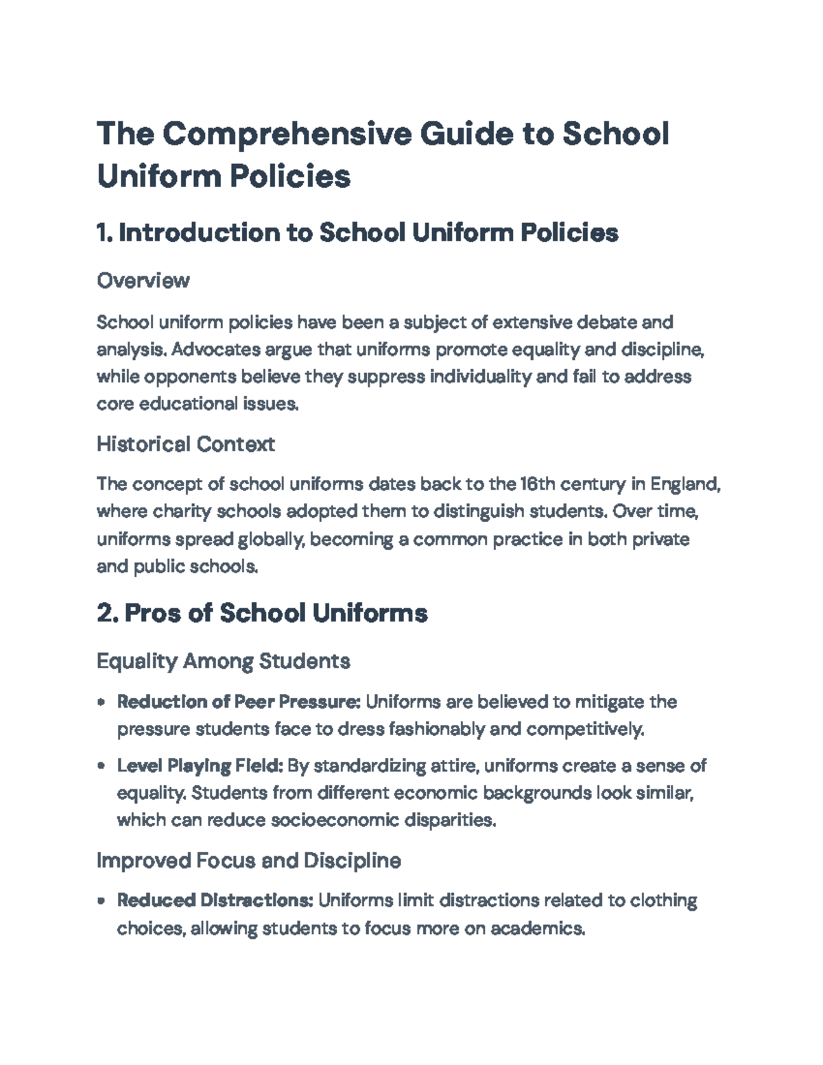 Comprehensive Guide to School Uniform Policies: Pros, Cons & Strategies ...