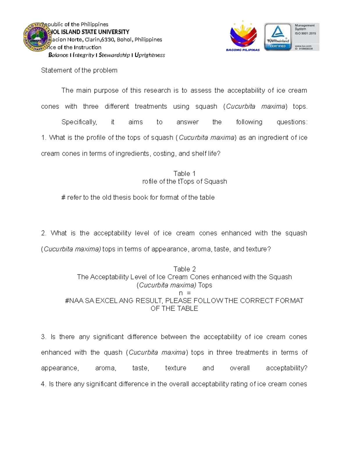 Assessment of Ice Cream Cones with Squash Tops: Acceptability Study ...