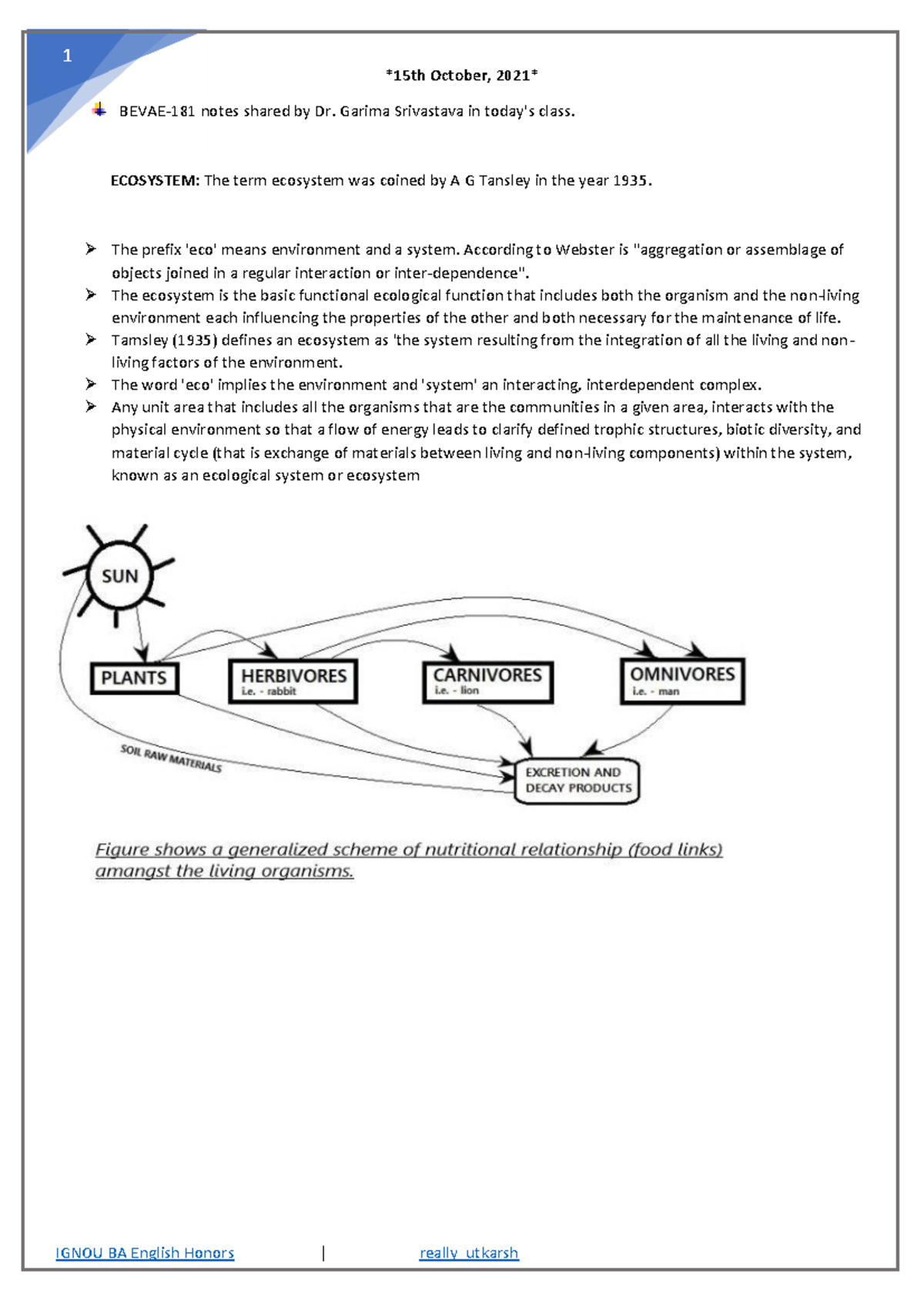 BEVAE-181 Final Exam Notes: Ecosystems and Their Dynamics - Studocu