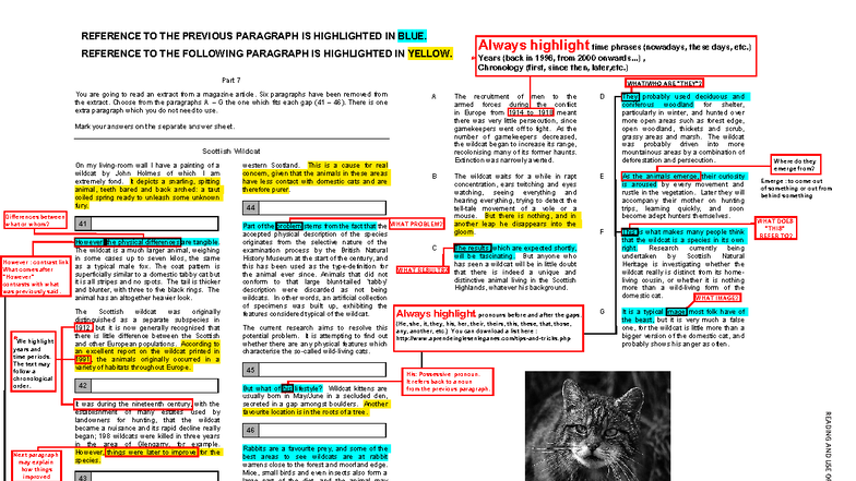 Scottish Wildcat: Reading & Use of English Sample Paper 1 - Studocu