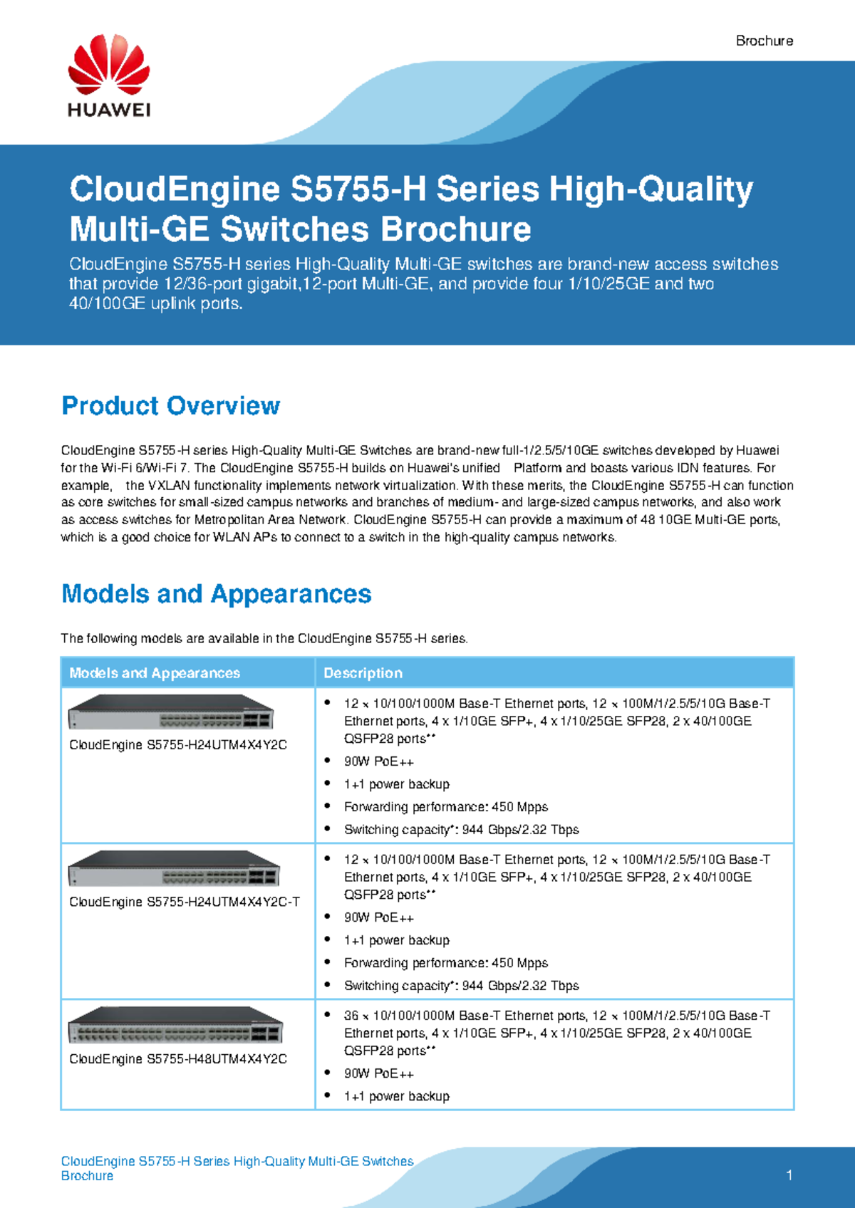 Huawei CloudEngine S5755 H Series Switches Brochure - Studocu