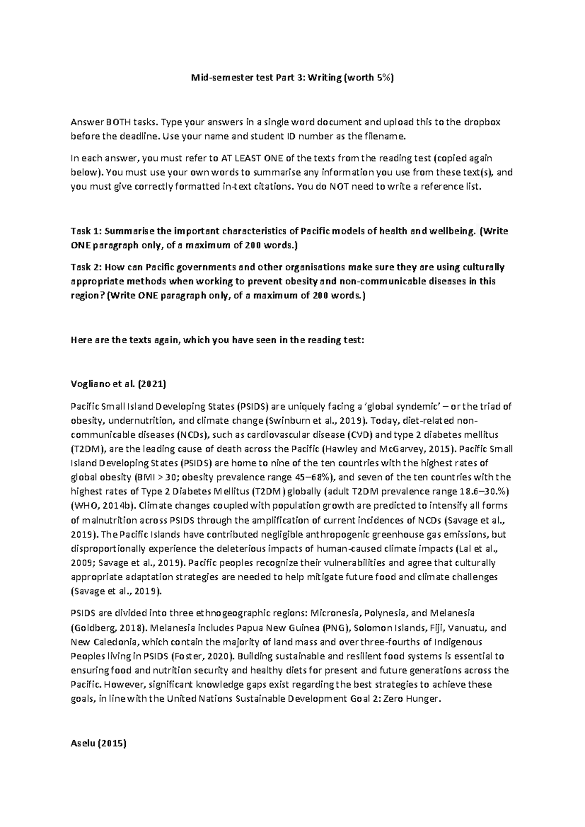 2023 1 UU114 MST paper PART 3 Writing - Mid-semester test Part 3 ...