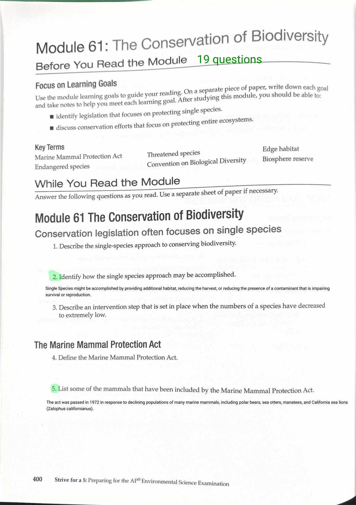 APES 61: Endangered Species Act & Biodiversity Conservation Notes - Studocu