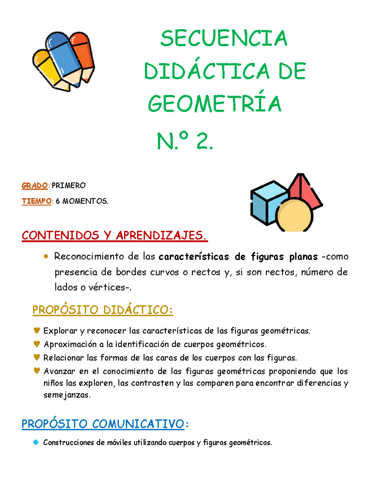 670605873 Secuencia Didáctica de Geometría - Actividades y Juegos - Studocu