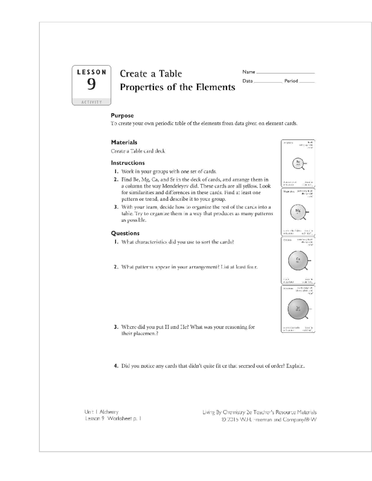 HW13 - Creating Your Own Periodic Table Activity - Studocu