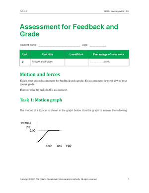 SPH4U practice test suggested answers - Practice Test Physics, Grade 12 ...