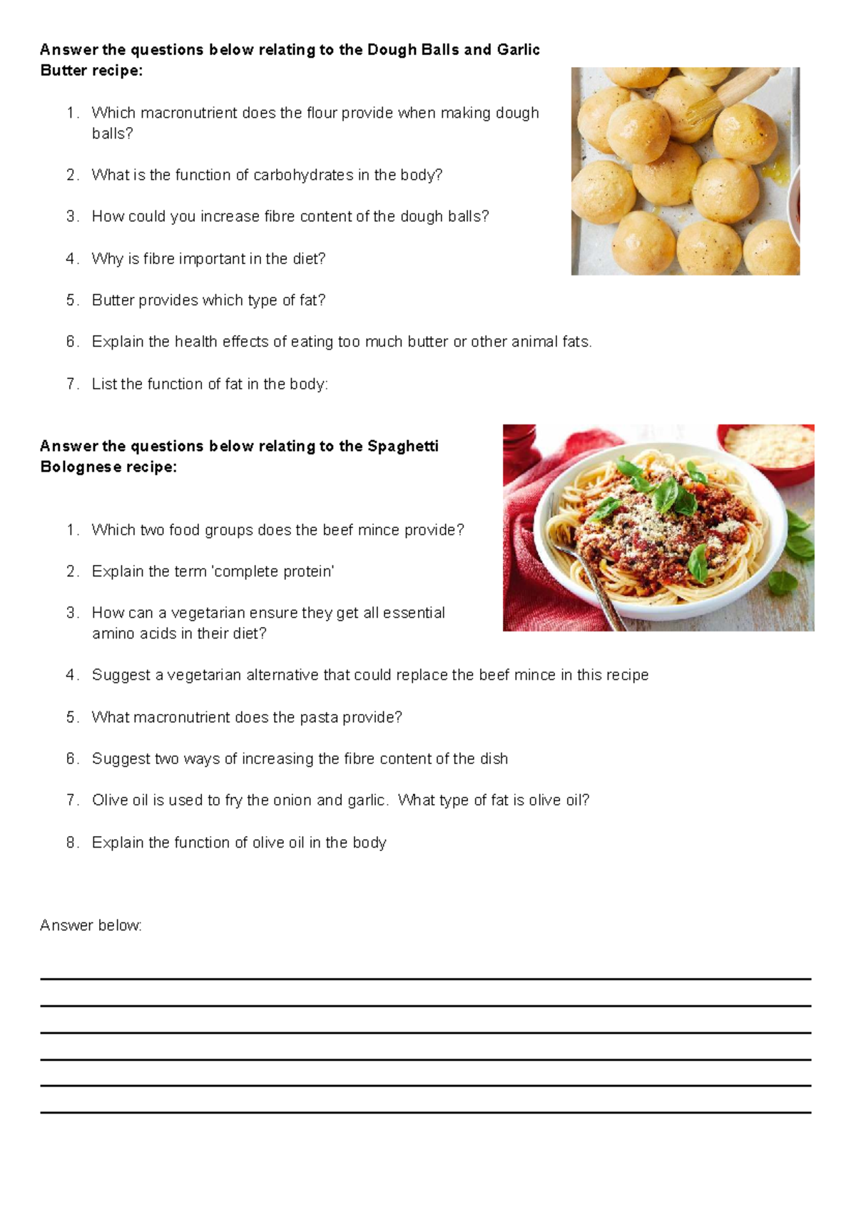 Macronutrient Q&A: Dough Balls & Spaghetti Bolognese - Studocu