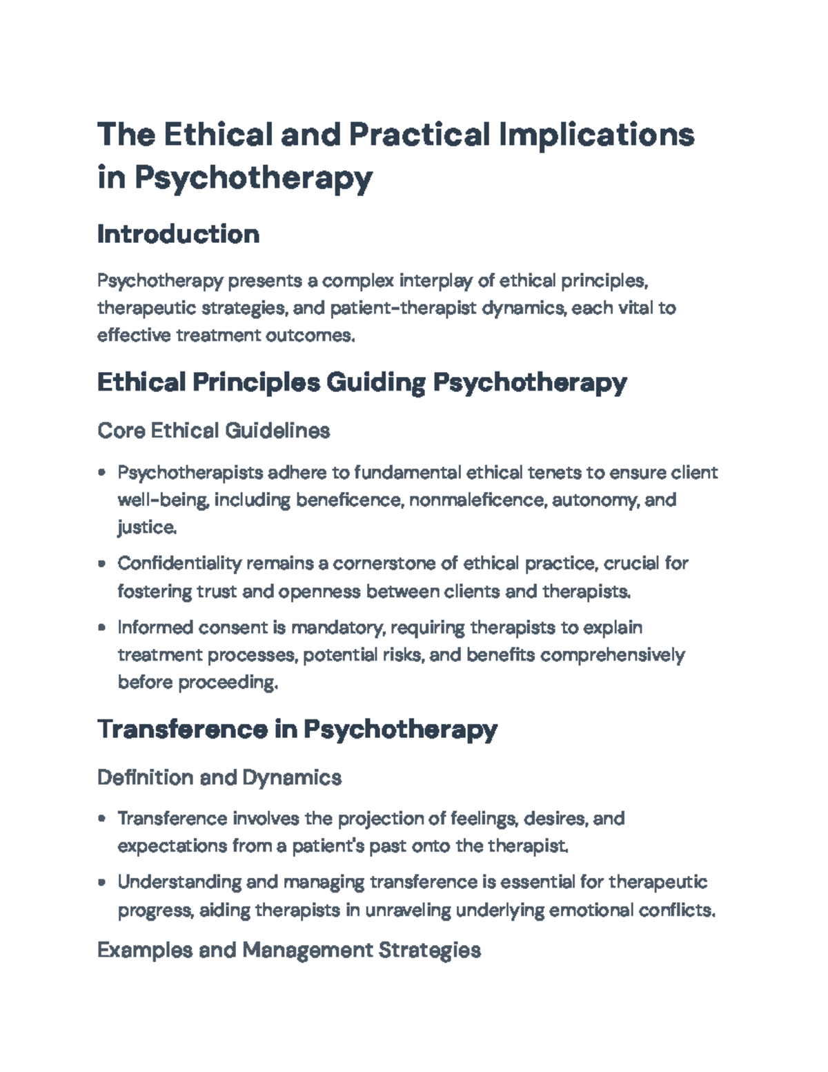 Psychotherapy Ethics and Treatment Methods: A Comprehensive Overview ...