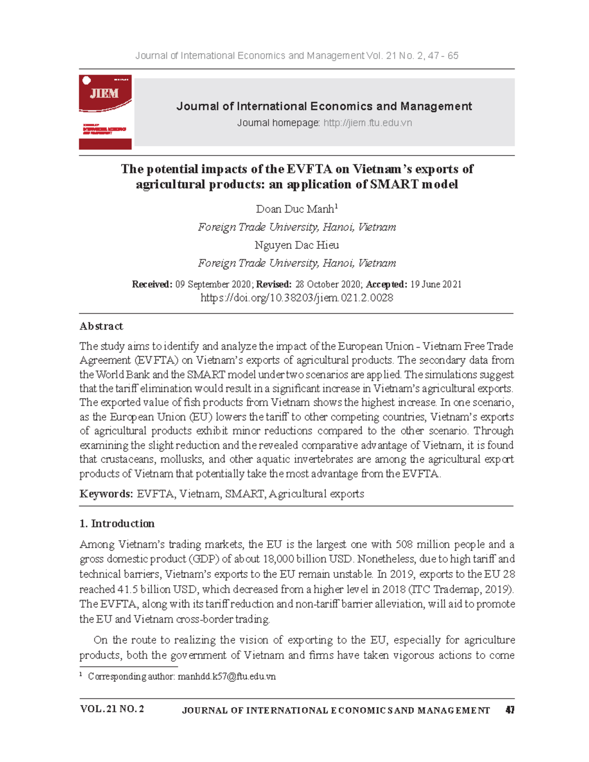Analyzing the EVFTA's Impact on Vietnam's Agricultural Exports ...