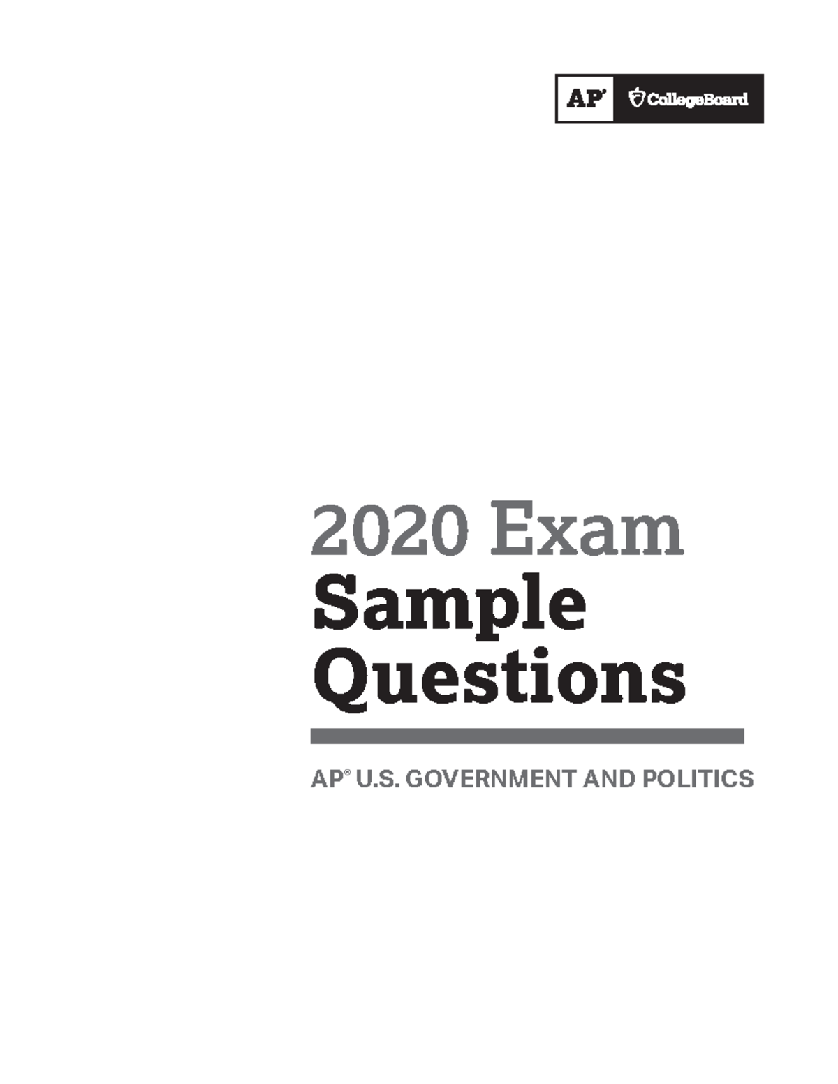 Ap 2020exam sample questions us government politics - 2020 Exam Sample ...