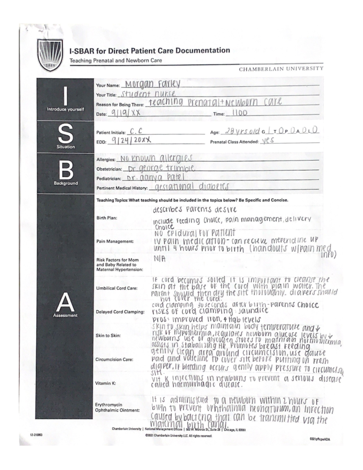 Isbar Teaching Prenatal And Newborn Care - for Direct Patient Care ...