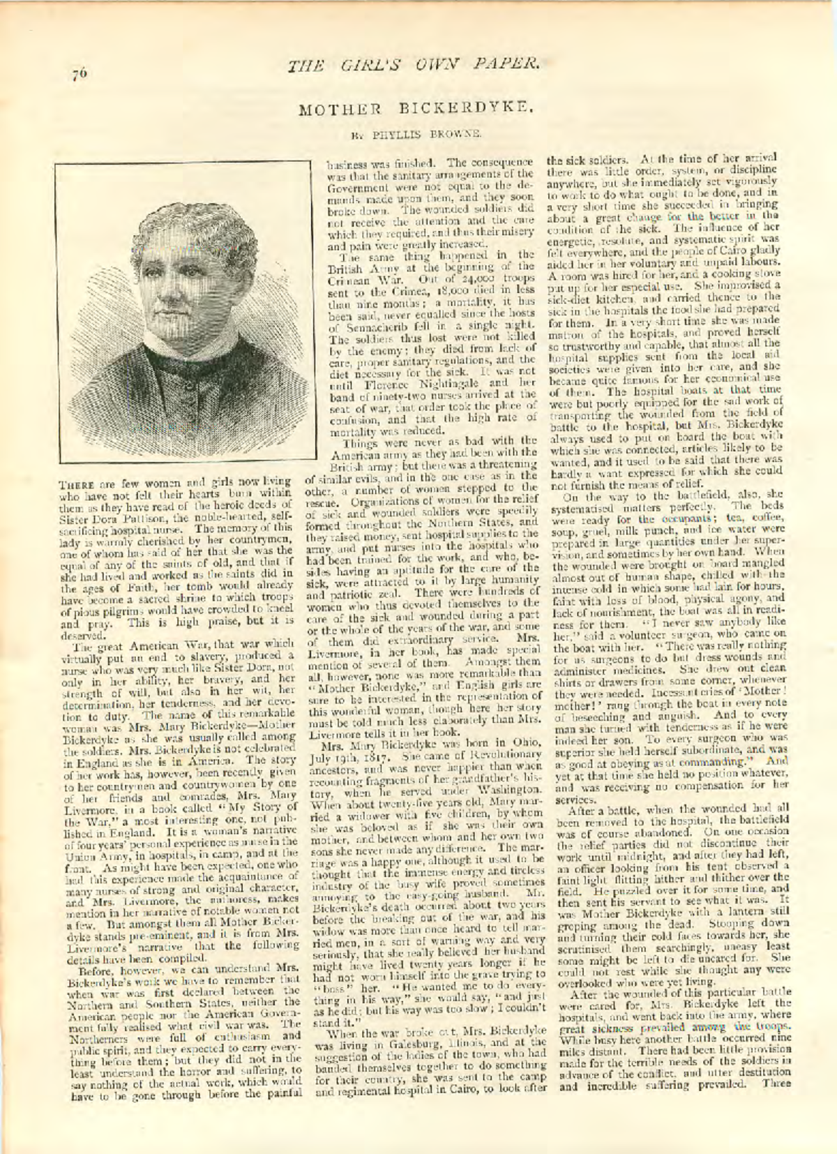 1890-Mother Bickerdyke: A Heroine of the Civil War - Studocu