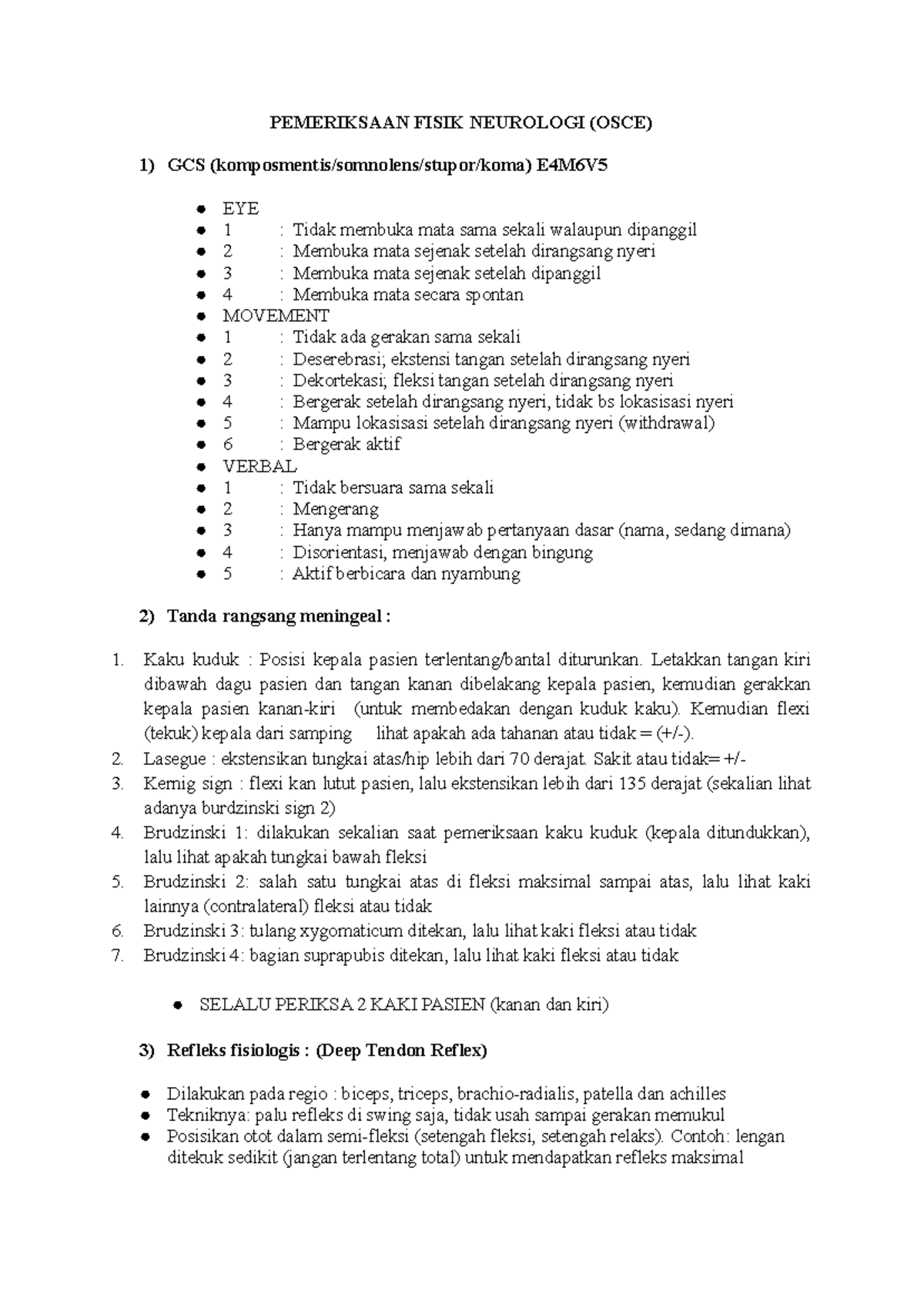 PEMERIKSAAN FISIK NEUROLOGI (OSCE) - GCS dan Tanda Rangsang Meningeal ...