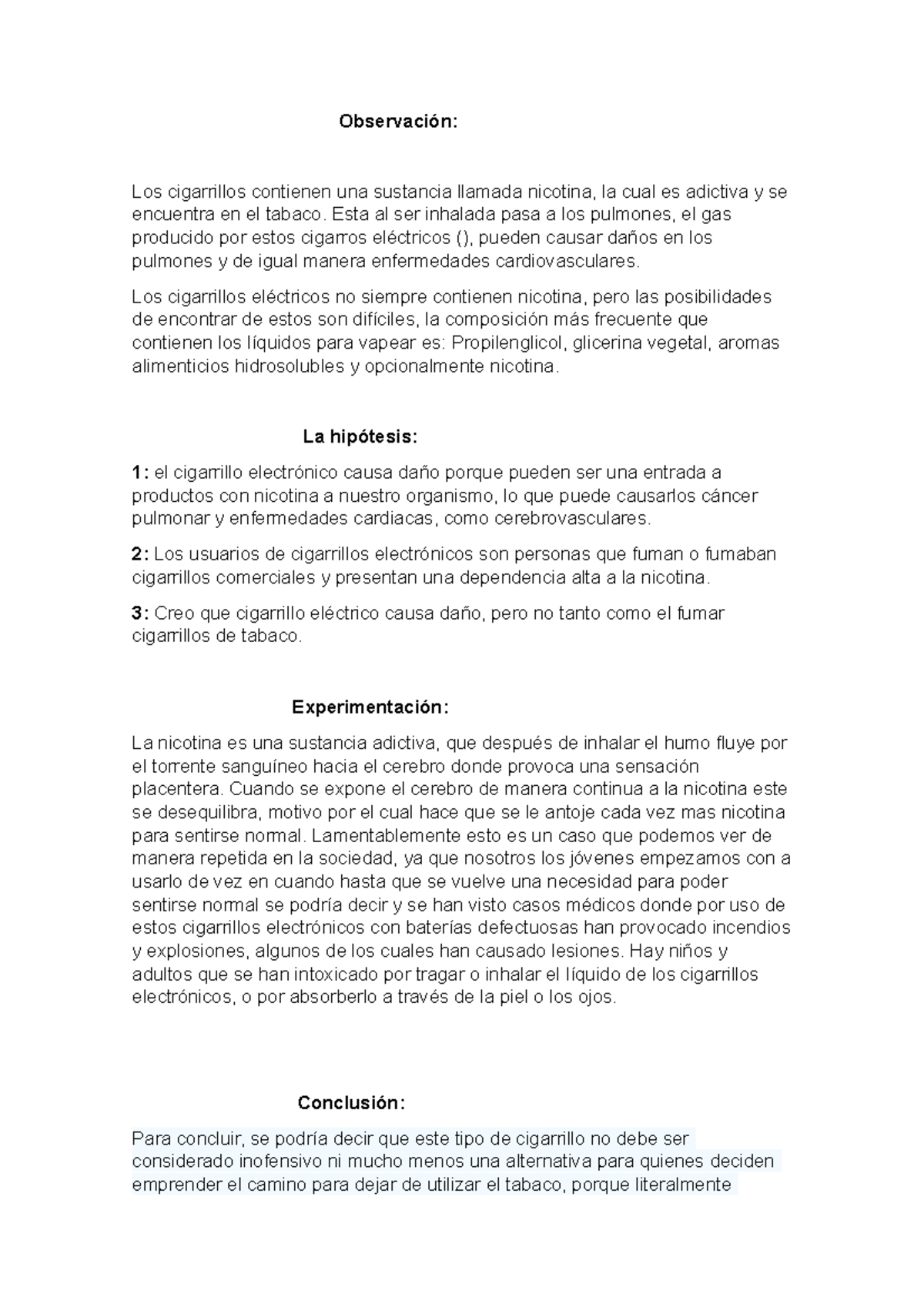Estudio Científico sobre el Impacto del Vaper en la Salud - Studocu