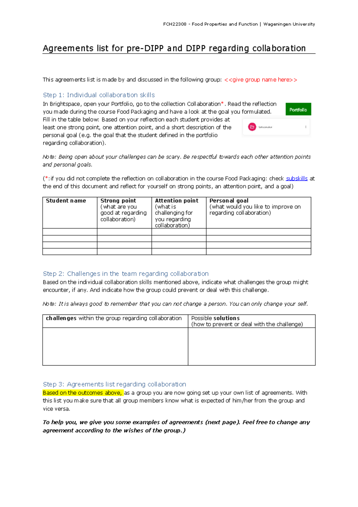 FCH22308 Collaboration Agreements for Pre-DIPP and DIPP Projects - Studeersnel