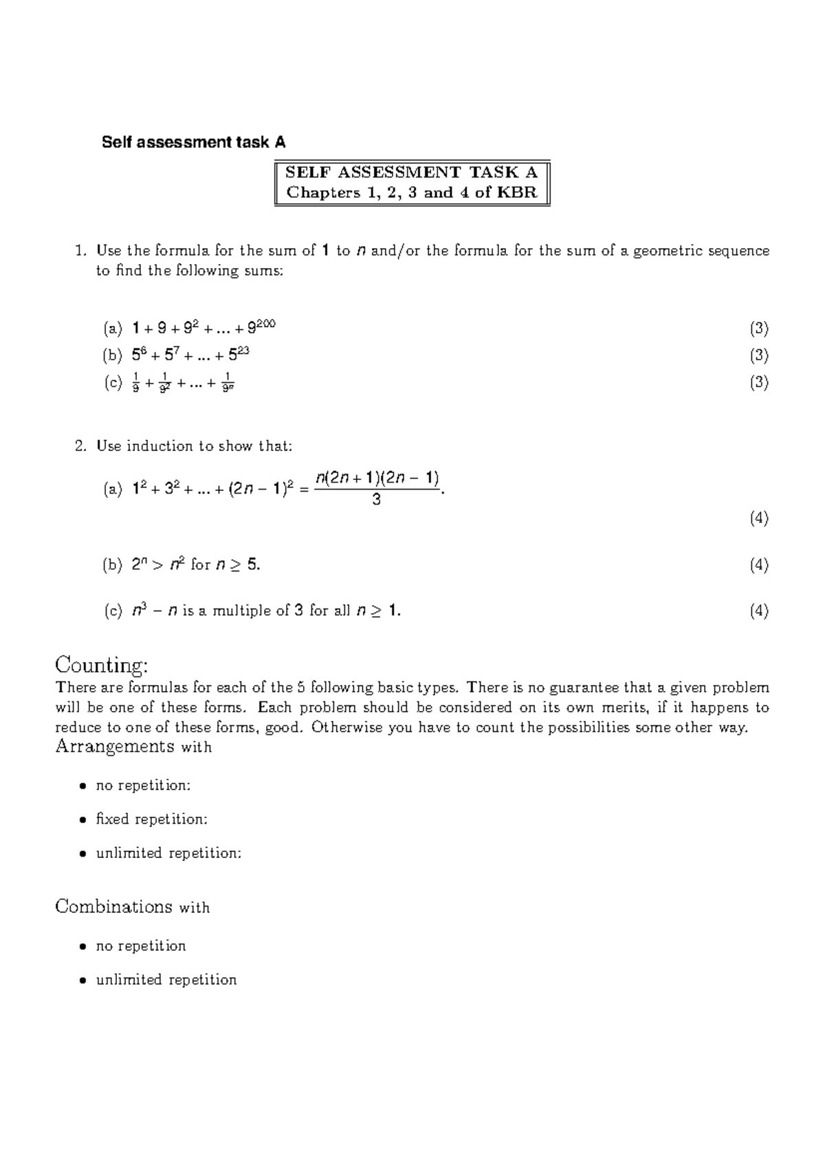 MAT2612 Self Assessment Task A - 16 ADDENDUM C: SELF ASSESSMENT TASKS ...