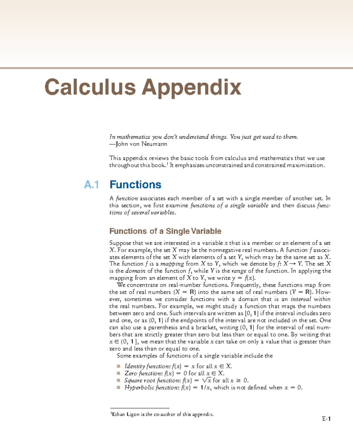 Resumen calculo - Repaso - E- Calculus Appendix In mathematics you don’t understand things. You ...