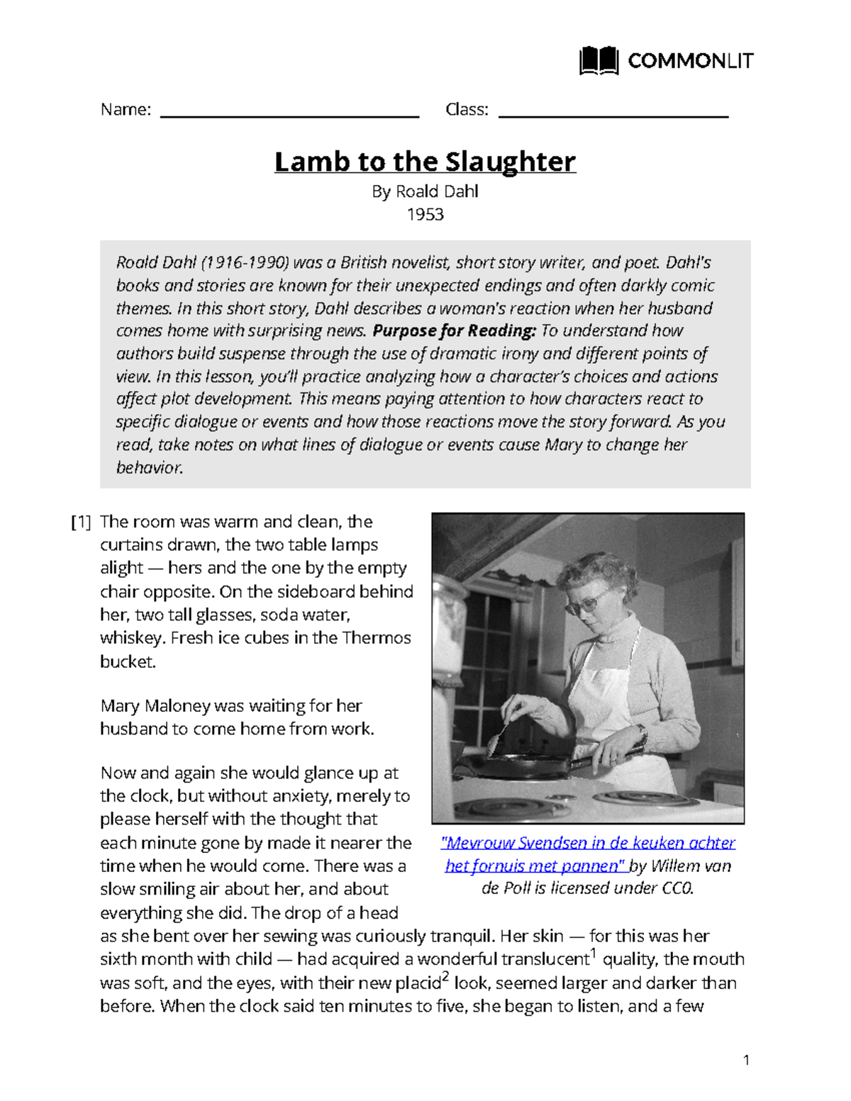 Roald Dahl's "Lamb to the Slaughter": A Story of Irony and Suspense ...