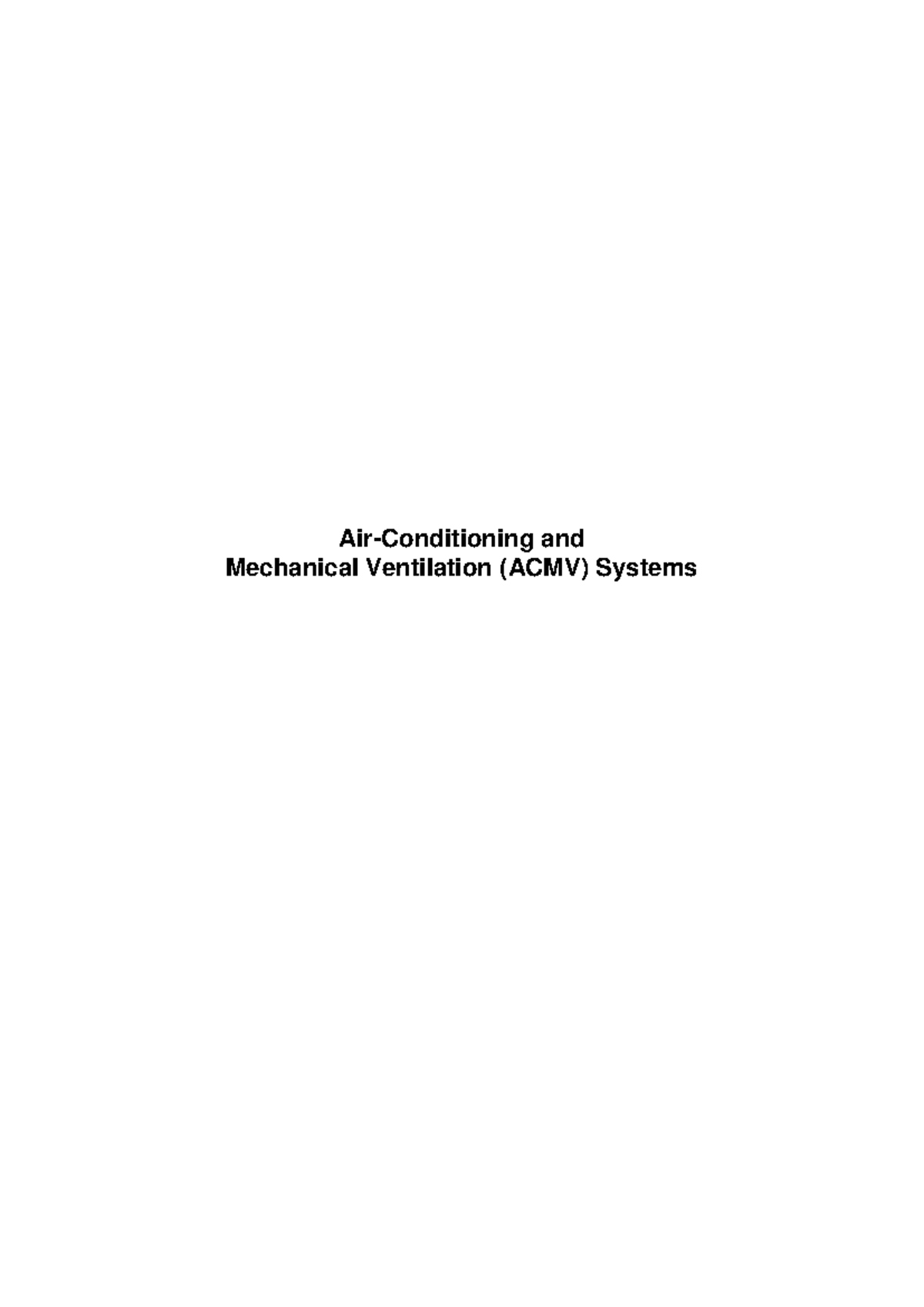 ACMV Systems: Comprehensive Guide to Air Conditioning & Ventilation ...
