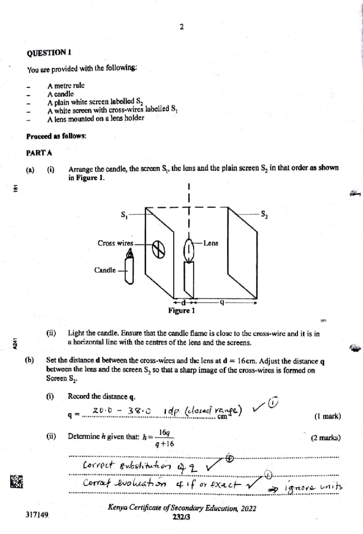 KCSE 2022 Physics P3 Marking Scheme - Practical Exam Insights - Studocu