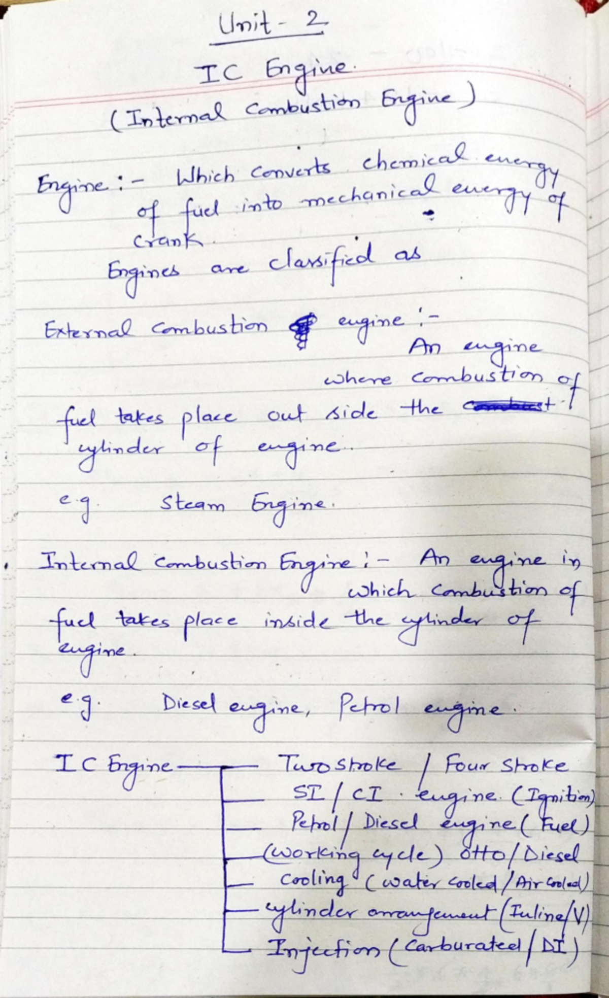 IC Engine Unit 2 Study Notes: Understanding Internal Combustion Engines ...
