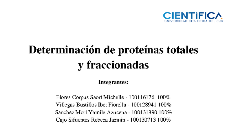 Determinación de Proteínas Totales y Fraccionadas en Bioquímica 2023 ...
