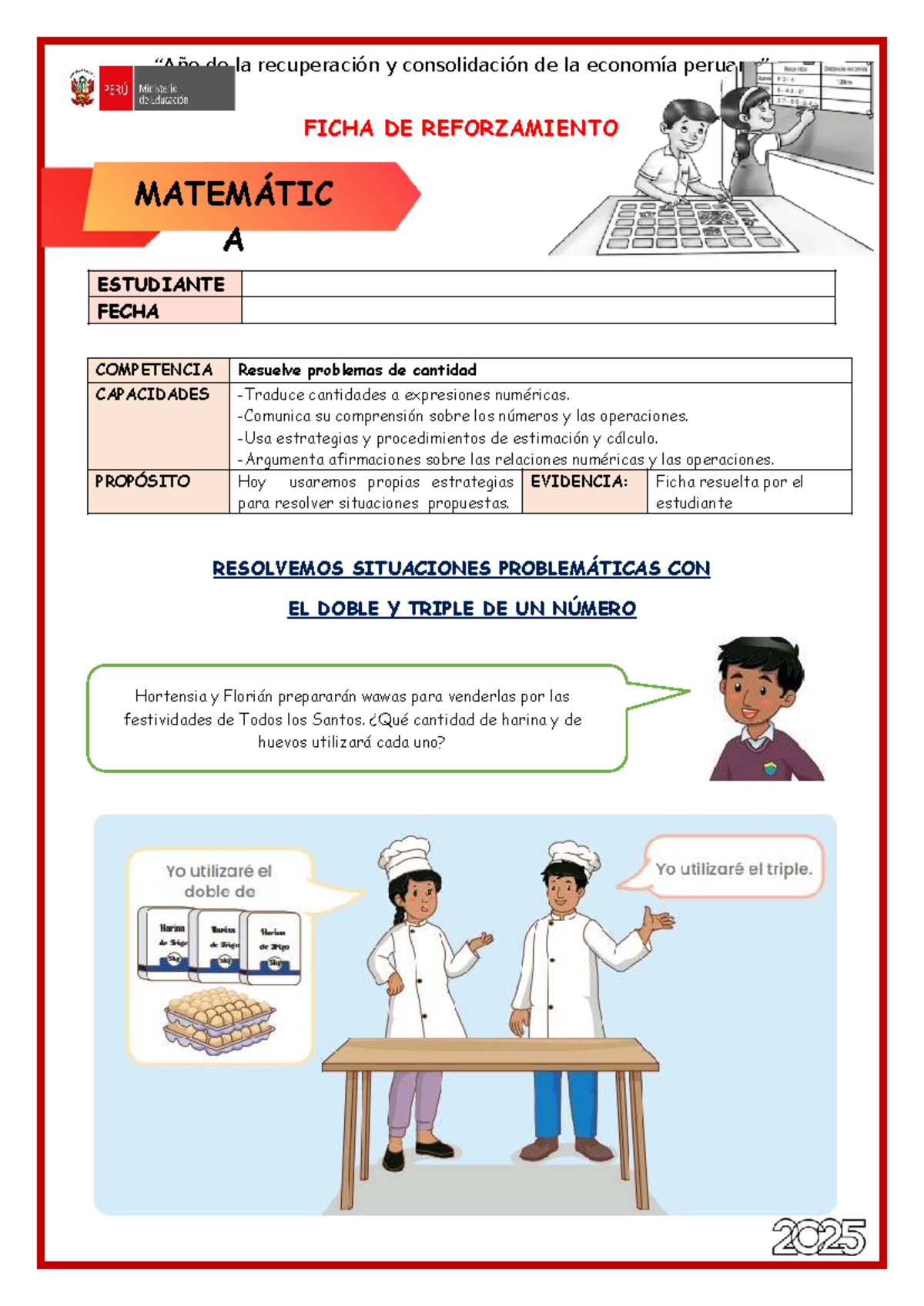 Reforzamiento Matemático: Resolución de Problemas con Dobles y Triples ...