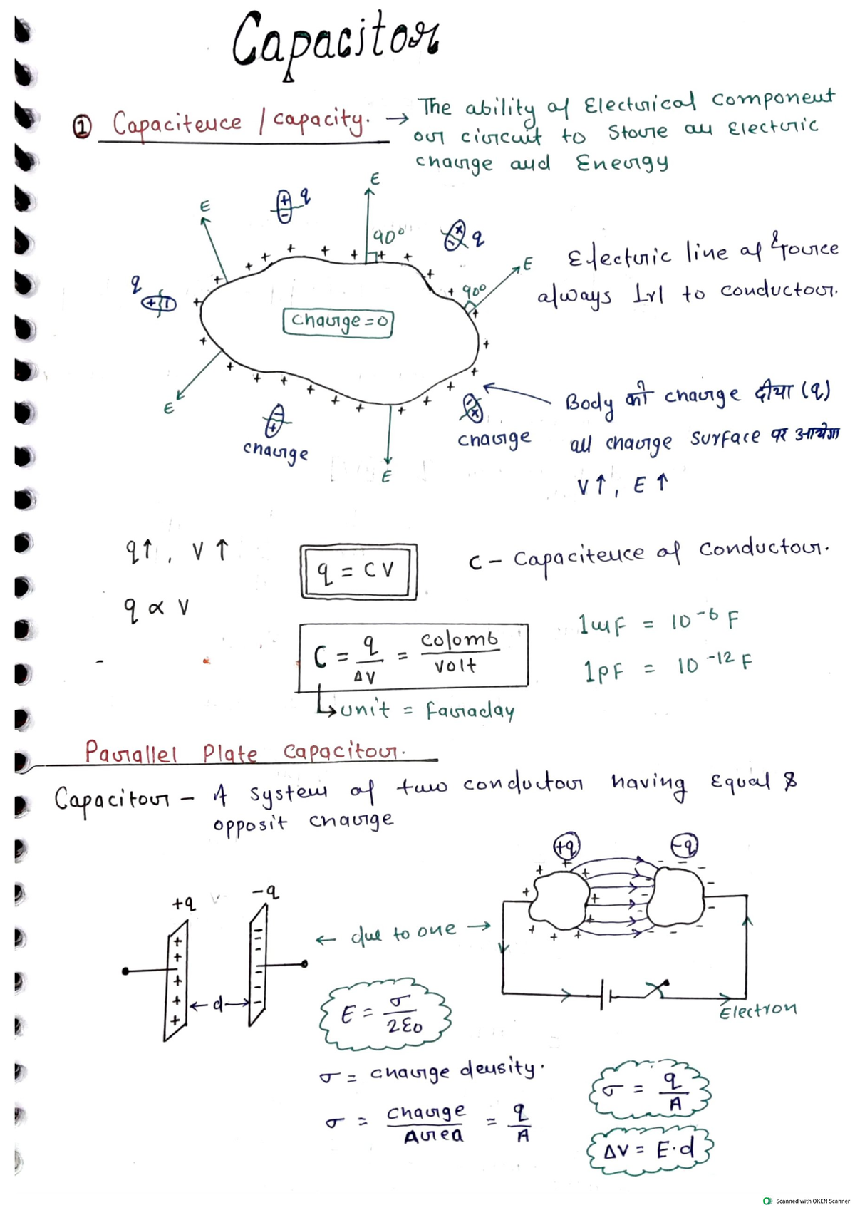 Capacitor Concepts and Calculations (AG SIR) MP-3 2024-25 - Studocu