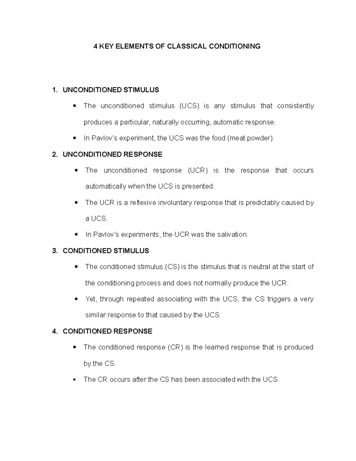 Key Elements of Classical Conditioning: UCS, UCR, CS, CR Explained ...