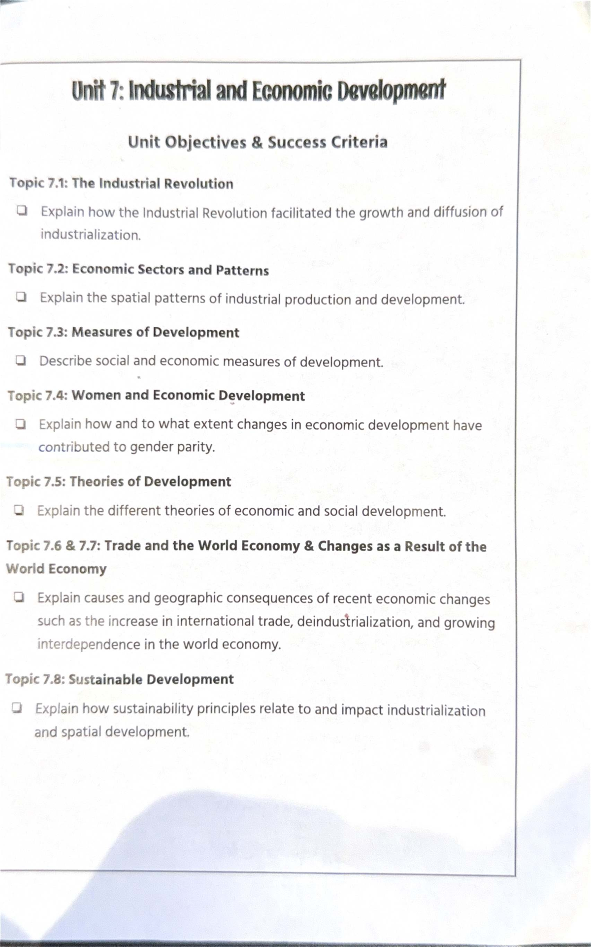 AP Human Geography Unit 7: Industrial & Economic Development Vocab ...