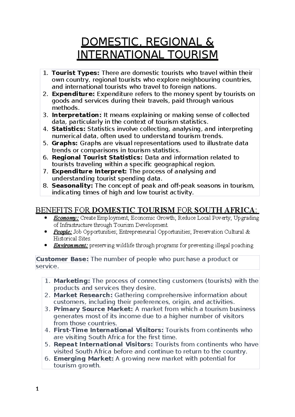 Tourism Study Notes: Insights on Domestic and International Trends ...