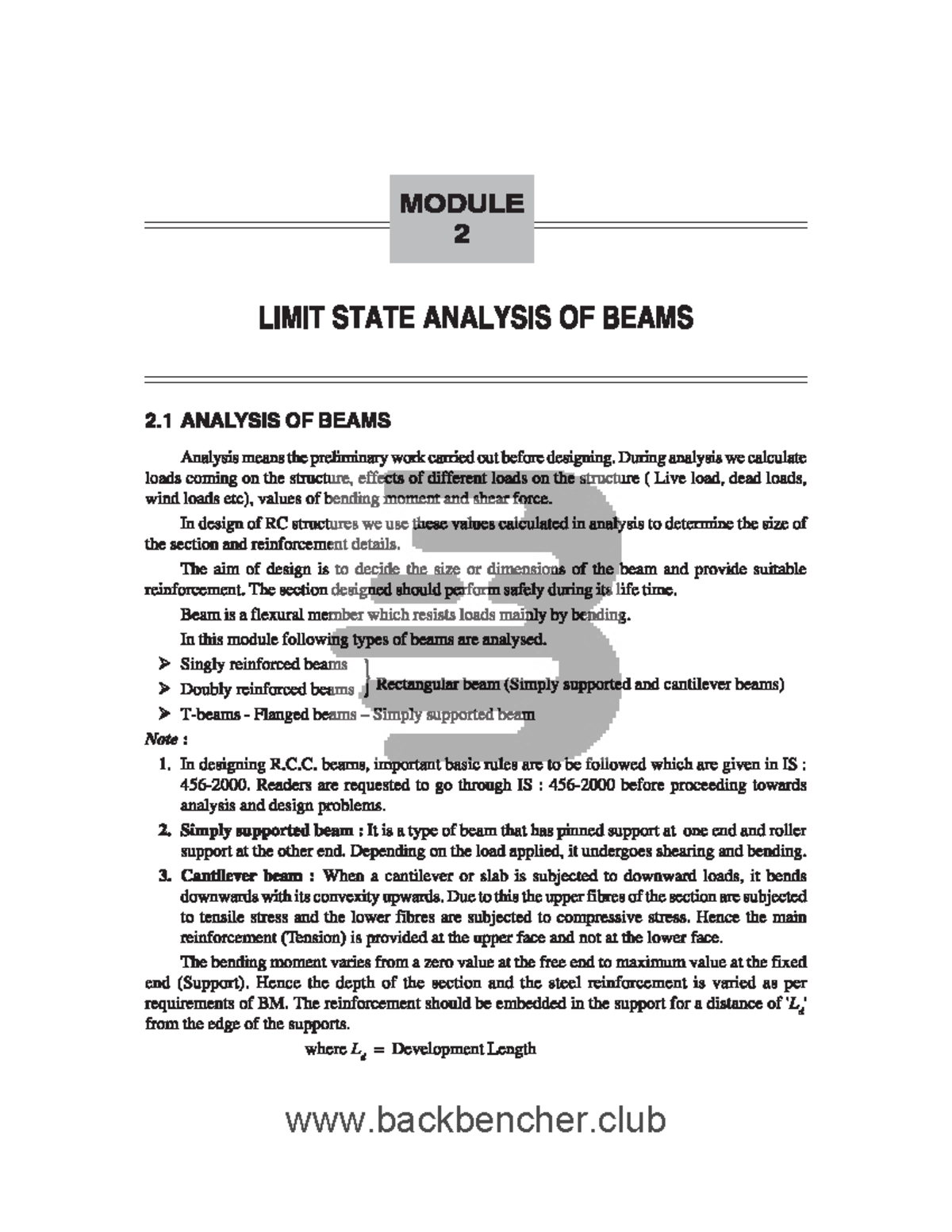 RCC 2: Limit State Analysis of Beams - Key Concepts and Examples - Studocu