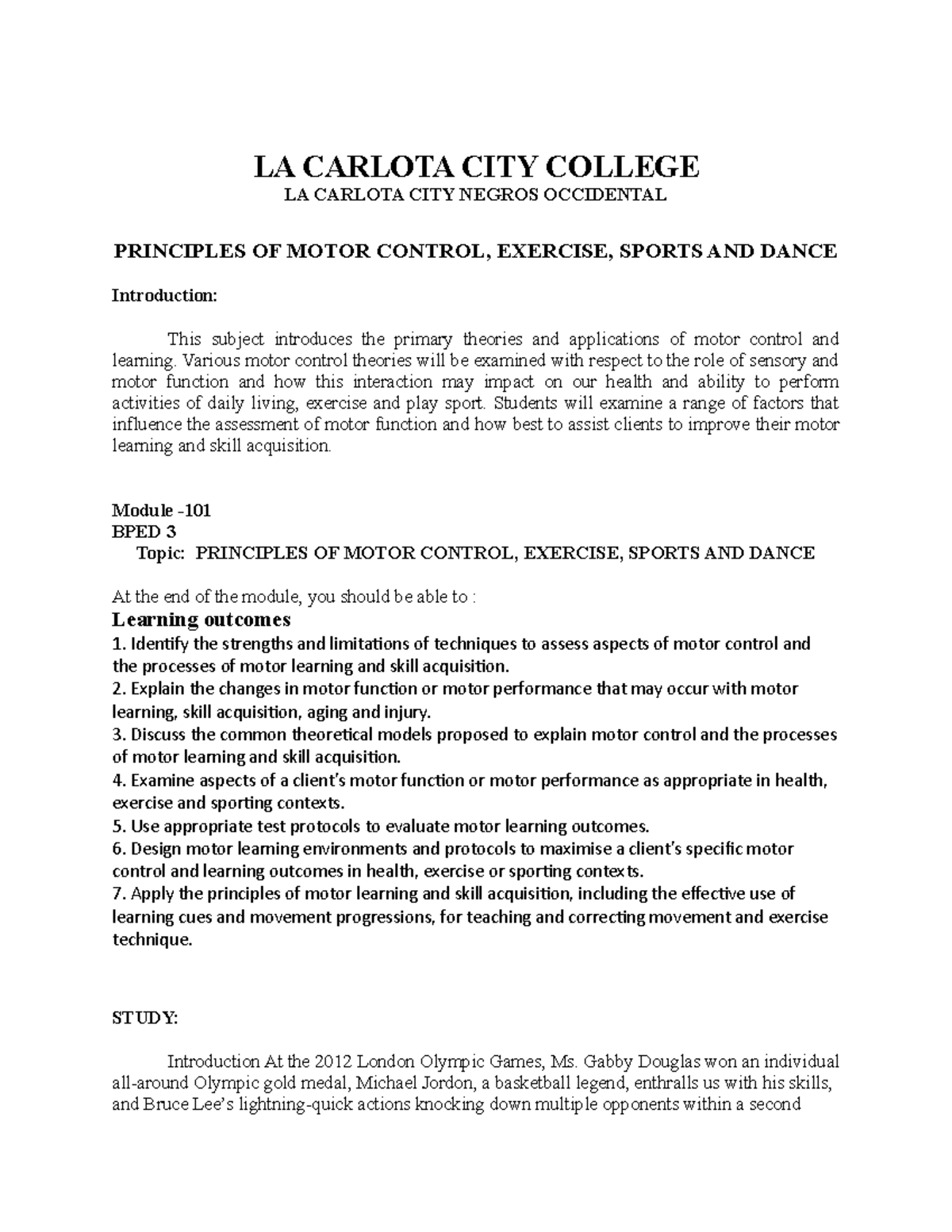 Principles of motor learning exercise sports and dance - LA CARLOTA ...