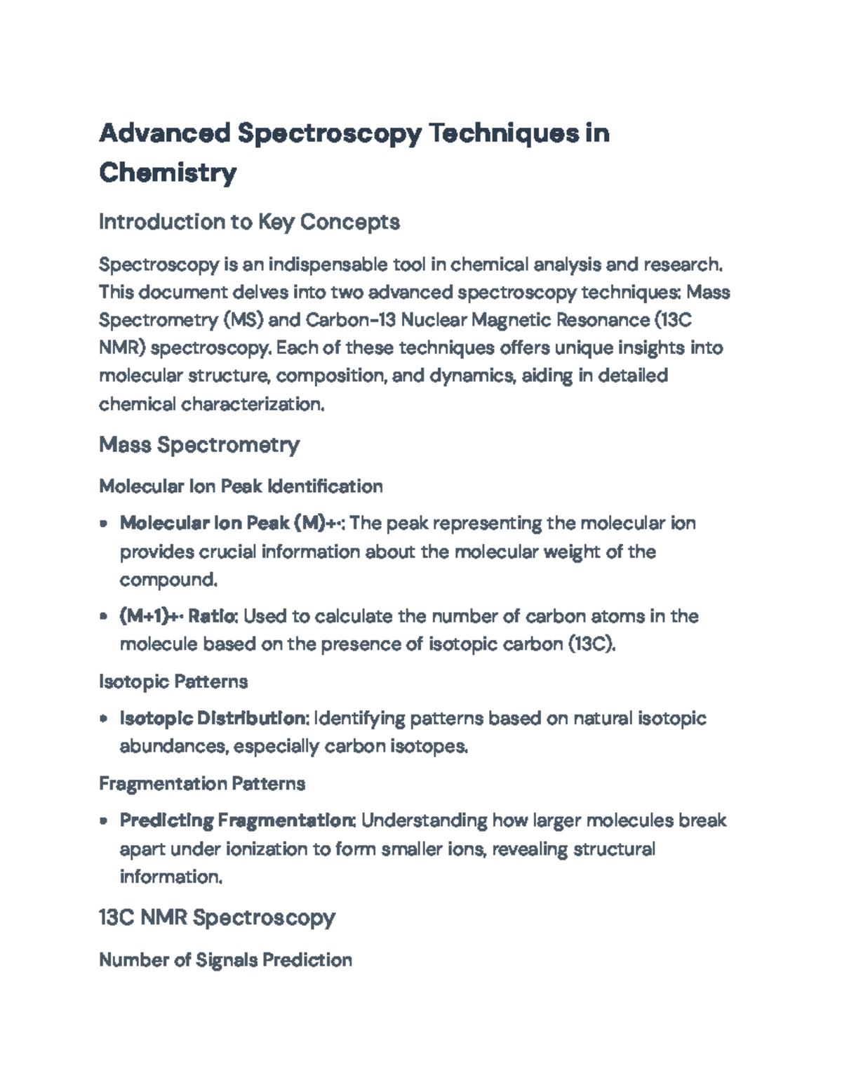 Advanced Spectroscopy Techniques: Mass Spectrometry & 13C NMR Insights ...