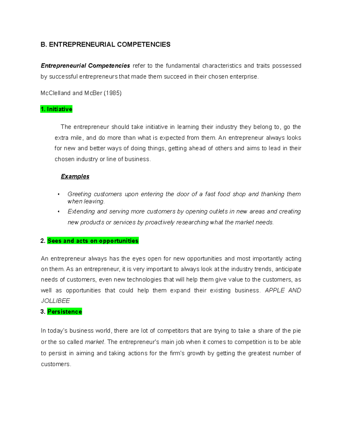 Entrepreneurial Competencies: Key Traits for Success in Business - Studocu