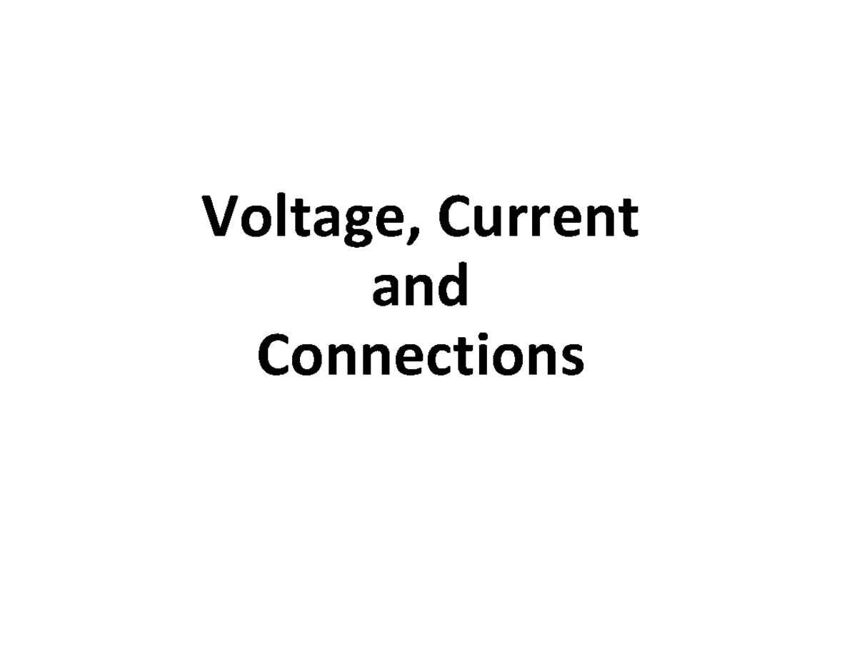 Voltage and Current Concepts in Electrical Circuits: Lecture Notes FA25 ...