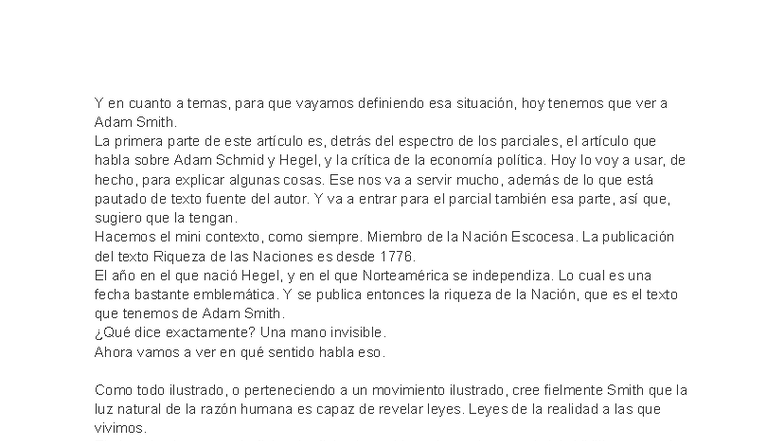 Clase 10: Adam Smith y la Economía Política - Filosofía 17/10 - Studocu