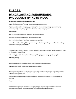 Rubriks Talumpati - PAMANTAYAN MAHUSAY (8-10) KATAMTAMANG HUSAY (5-7 ...