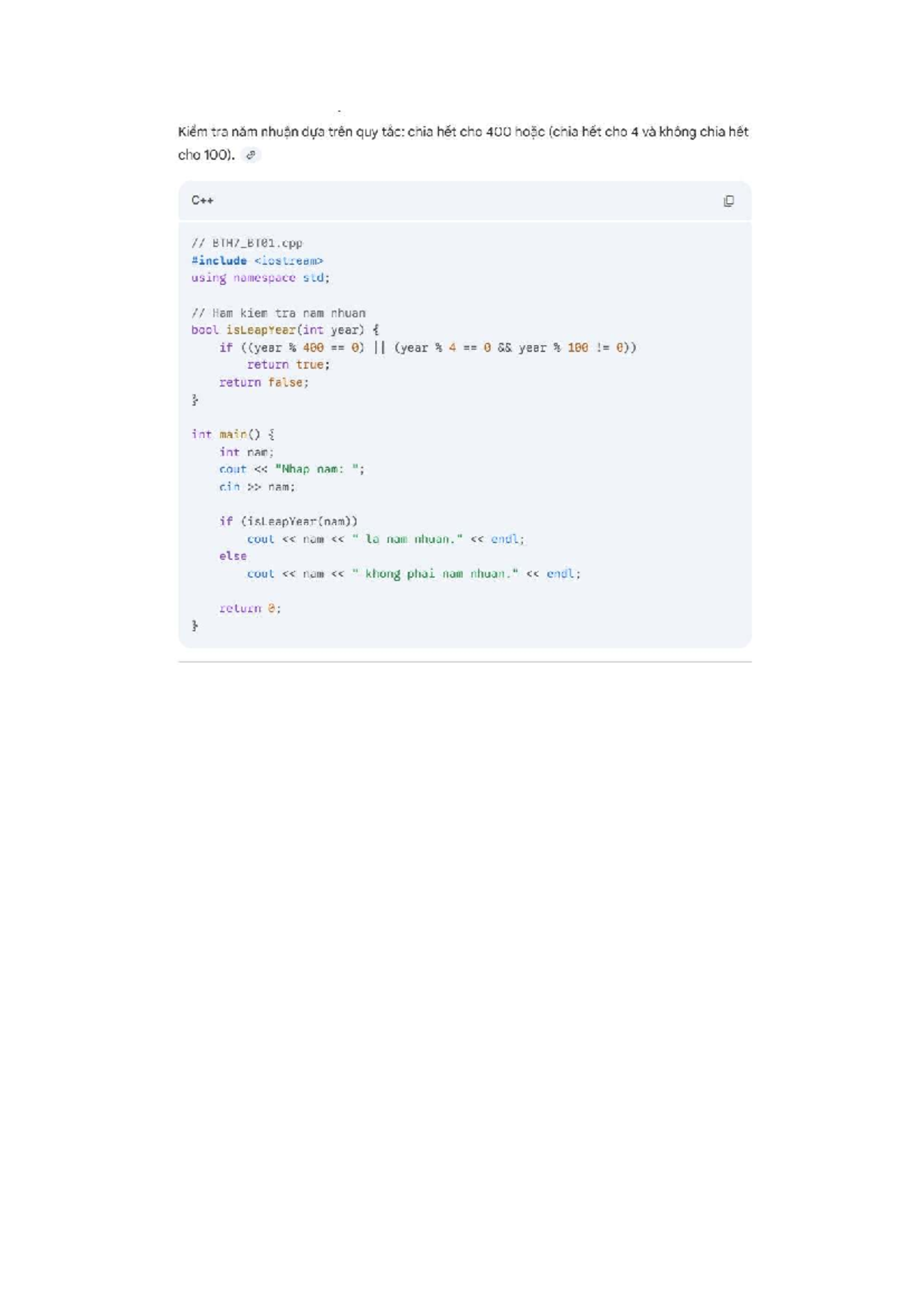 LAB 7: Các Hàm C++ Kiểm Tra Năm Nhuận, UCLN, và Sắp Xếp - Studocu