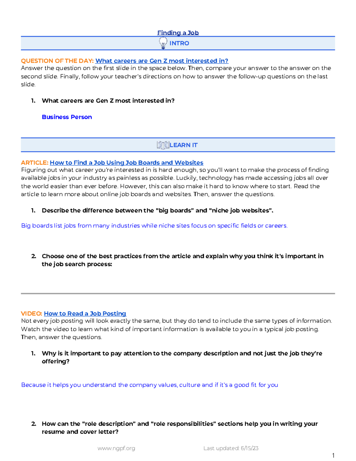 Finding a Job: Gen Z Career Interests & Networking Tips - Studocu