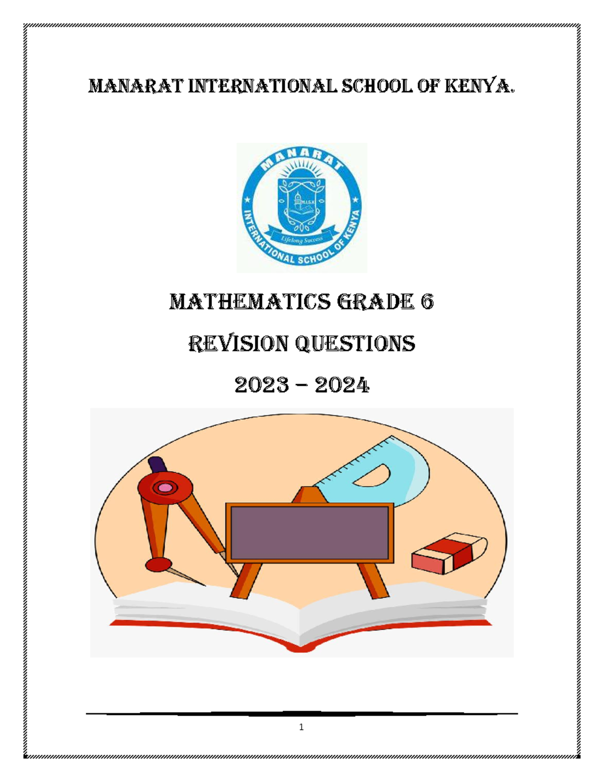 Mathematics Grade 6 Revision Questions 2023-2024 - Studocu