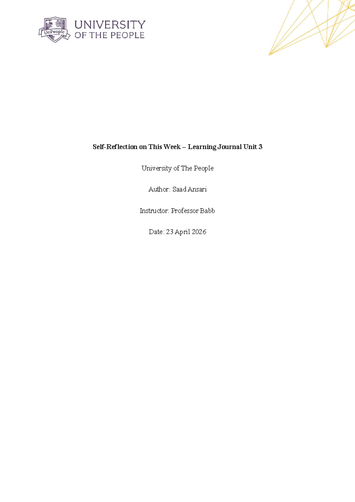 Learning Journal Unit 3 - CS 3308 Insights and Reflections - Studocu