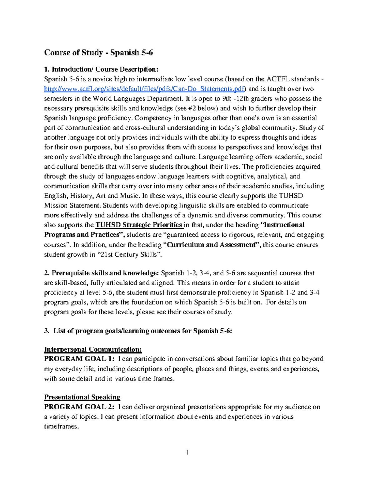 Spanish 1 Course Overview: Goals, Skills, and Resources for Success ...