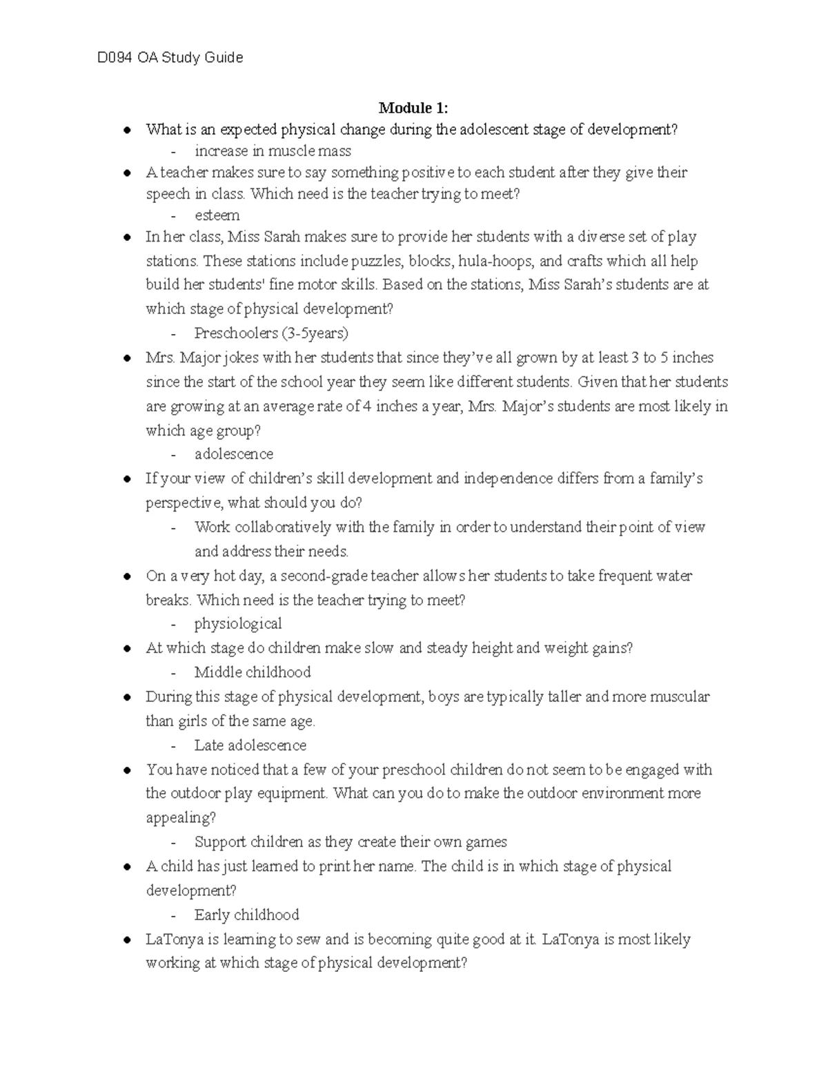 Module 3 OA practice question and answer - Module 3 OA test study 1 ...