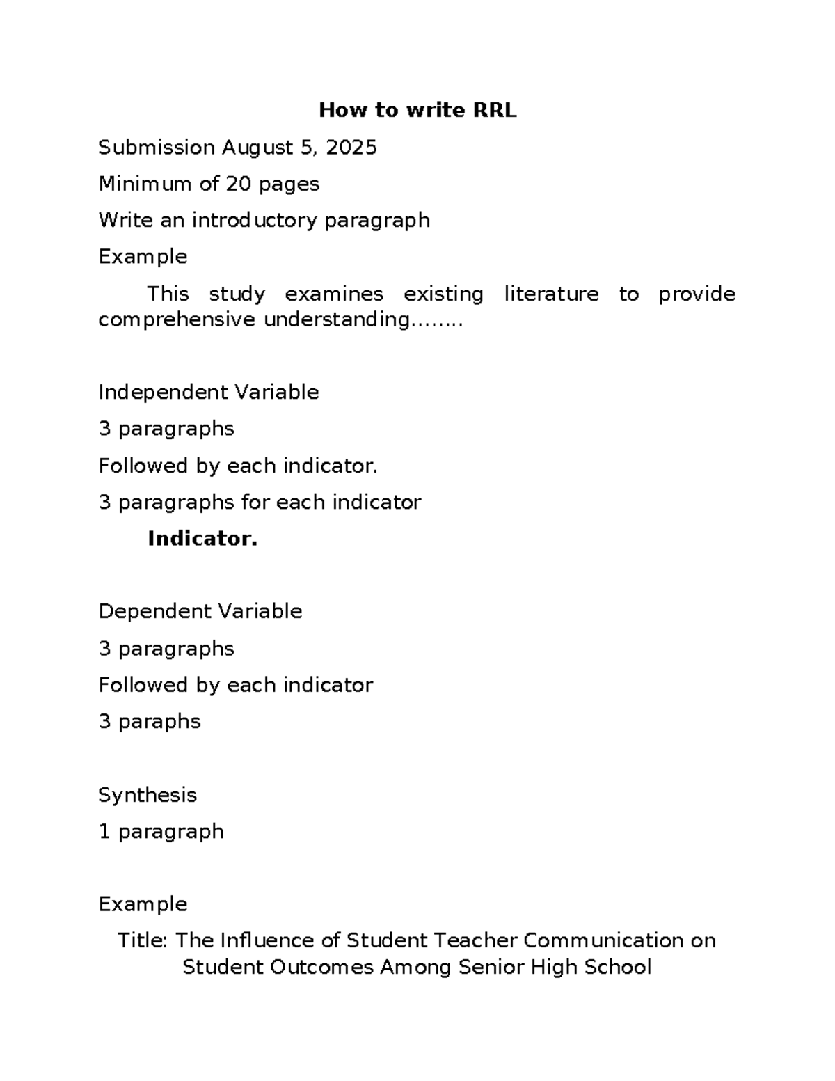 How to write RRL - about research - How to write RRL Submission August ...