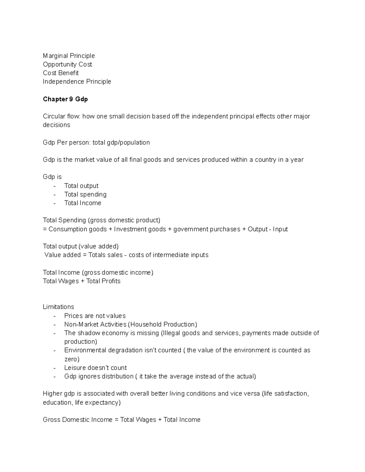 EC140 Final Notes: Understanding GDP, Economic Growth, and Inflation ...