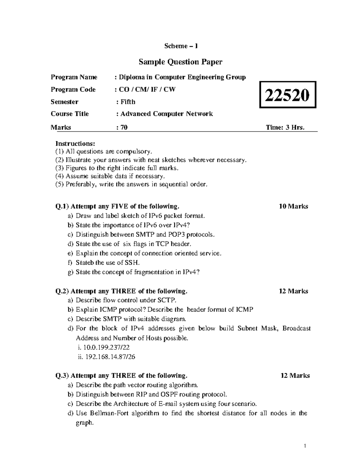 22520 - Advanced Computer Network-sample-question-paper[Msbte-study ...