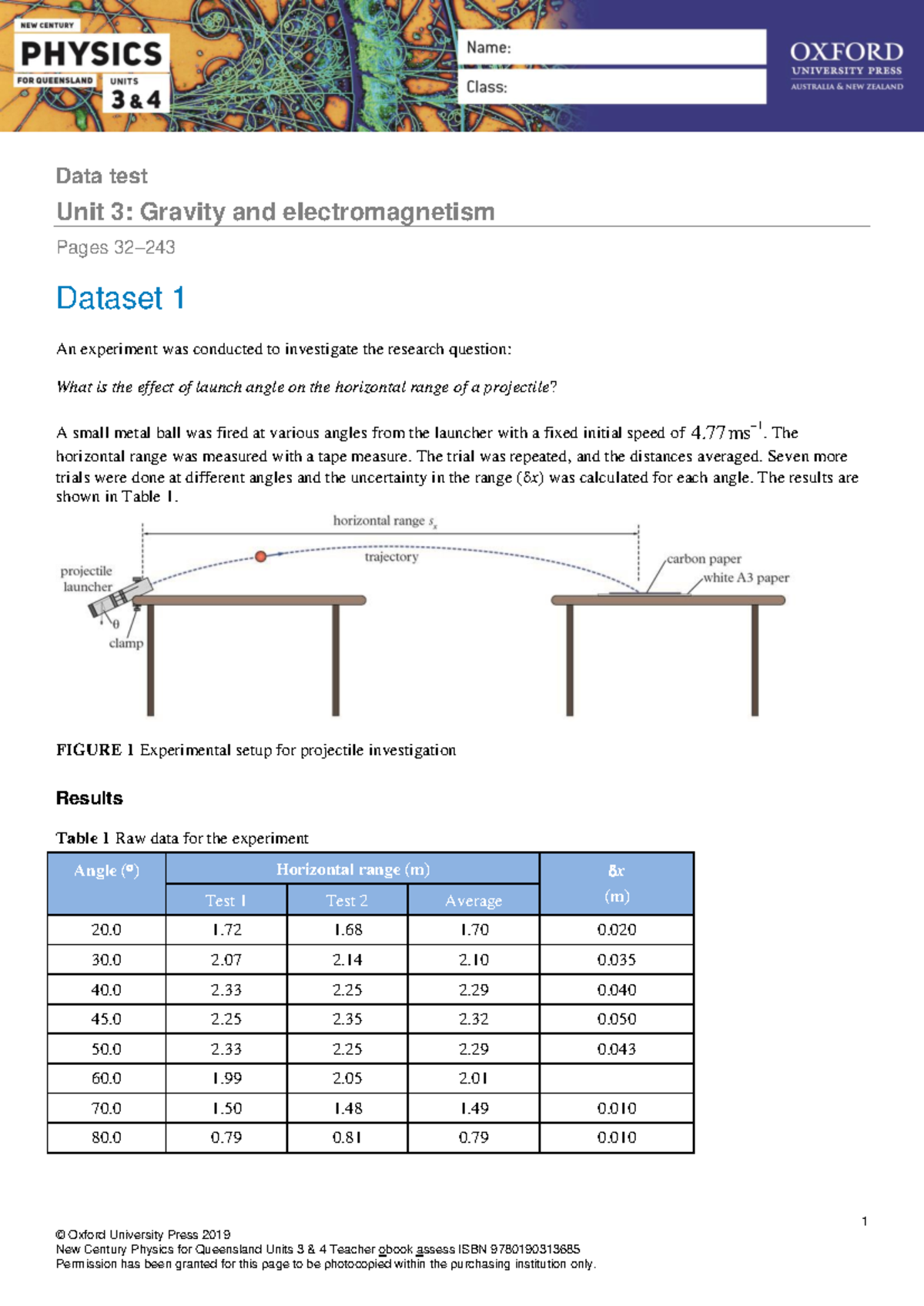 New Century Physics Unit 3 Data Test Insights and Analysis - Studocu