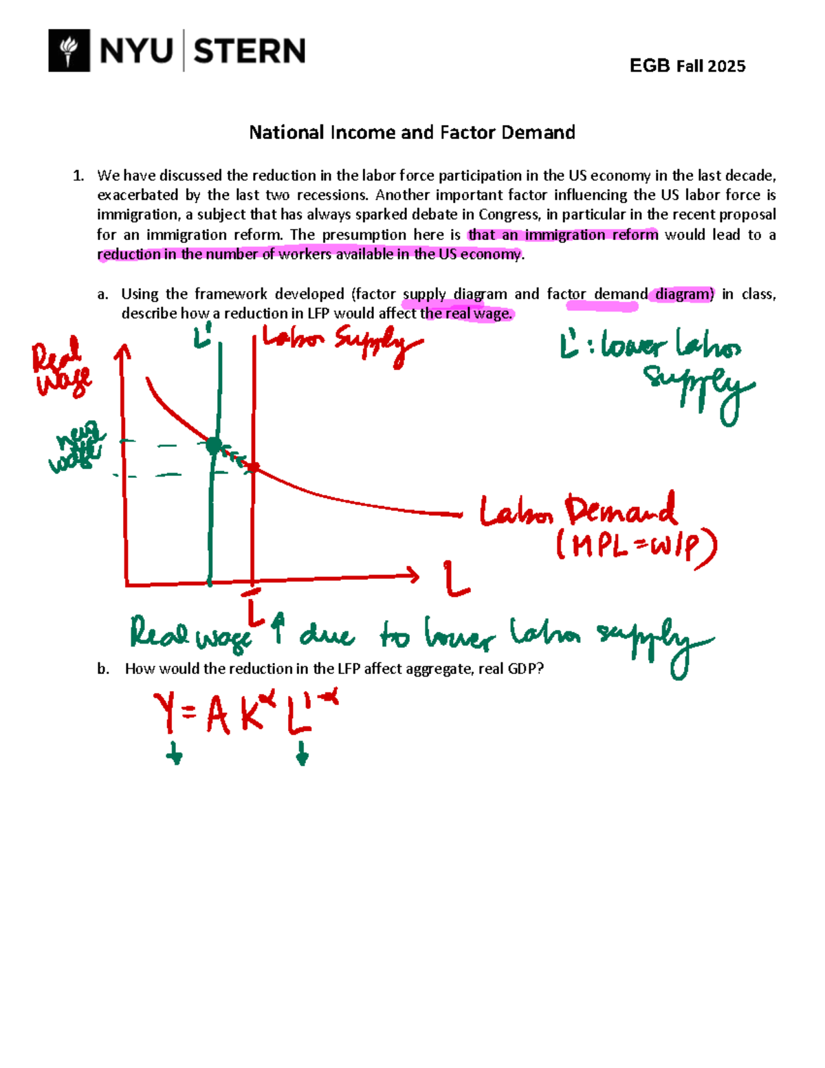 National Income Analysis & Factor Demand - EGB Fall 2025 - Studocu